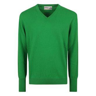 Ballantyne V-Ausschnitt Pullover - - Knitwear - Herren - Gr&uuml;n - XL