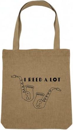 Fabulous Sac Shopping Tote Bag Aspect Lin - I Reed a Lot Music Musician Instrument Wind - Sac de Courses Toile Epaisse 360g Beige Naturel Cabas Port&eacute; Epaule So