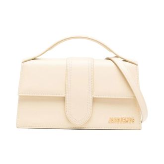 Jacquemus Femme, Sacs, Blanc, Taille: ONE Size Sac &agrave; Rabat &agrave; Poign&eacute;e Sup&eacute;rieure en Cuir Blanc