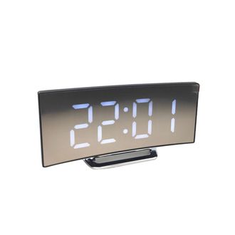 Aboofan Led Wecker Spiegel Mit Gro&szlig;em Bildschirm Aus Kunststoff Stummer Desktop Wecker Energiesparend Stabiles Design F&uuml;r Schlafzimmer B&uuml;ro