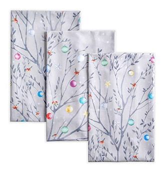 Maison d'Hermine Maison dHermine Fairy Christmas Lot de 3 torchons de cuisine, bar multi-usages doux et absorbants 100 % coton - Printemps/&eacute;t&eacute; - 50 x 70 cm