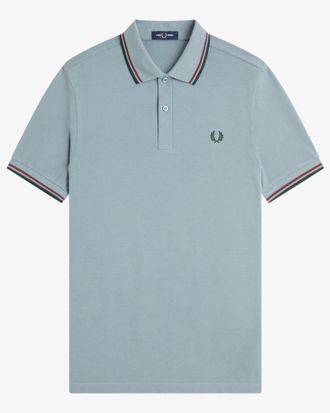 Fred Perry Piqu&eacute;-Poloshirt mit Logo-Stickerei und Streifenakzenten in