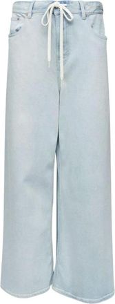 Maison Margiela Pantalon large en denim avec ceinture &agrave; cordon - Femme - Jeans - Bleu - Taille: W24