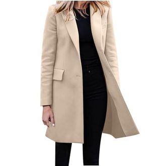 Generic Blazer Long Pour Femmes Grandes Tailles - Blazer &Eacute;l&eacute;gant Long Mariage Chic Sportif Oversize Blazer Veste Long Oversized Moderne Longblazer Ajust&eacute; Swea