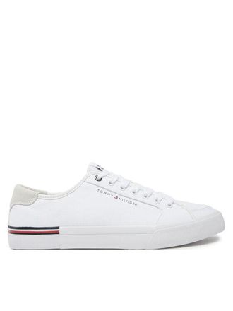 Tommy Hilfiger Sneakers aus Stoff Core Corporate Vulc Canvas FM0FM05398 Wei&szlig;