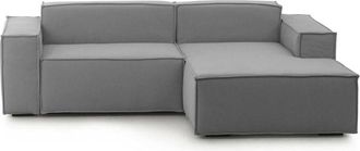 Dmora Festes Sofa Dgatta, Großes modulares 2-Sitzer-Sofa mit rechter Halbinsel, 100% Made in Italy, Modernes Sofa aus Stoff, Cm 240x170h70, Beige - Dmora