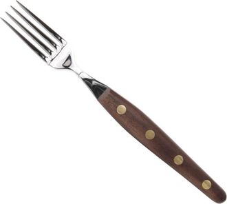 Windm&uuml;hlenmesser Windm&uuml;hle Steakgabel breit Messingnieten Walnuss