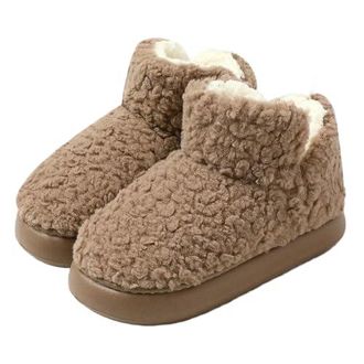 Generic YUJIEBB Bottines dhiver chaudes et &eacute;paisses en peluche pour femme et homme, caf&eacute;, 42.5 EU
