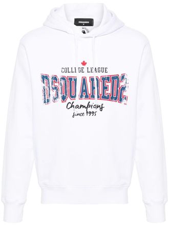 Dsquared2 hoodie College League en coton - Blanc