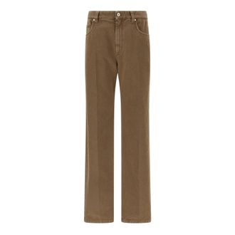 Brunello Cucinelli Femme, Jeans, Beige, Taille: 42 FR Pantalon en denim teint en pi&egrave;ce