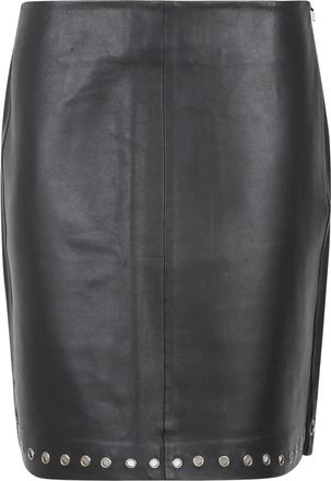 Gimaguas Femme, Jupes, Noir, Taille: 40 FR Eyelets Midi Skirt