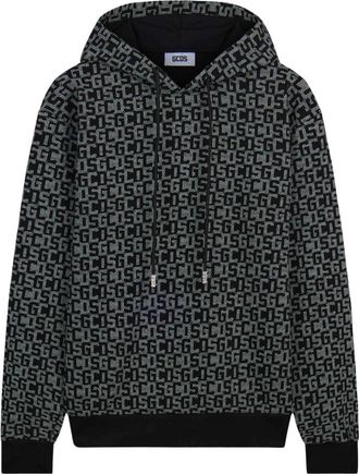 GCDS Gcds - SweaT-shirt &agrave; capuche monogramme int&eacute;gral - Homme - Sweatshirts et sweats &agrave; capuche - Noir - Taille: XL