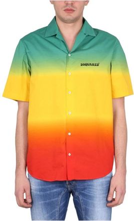Dsquared2 Homme, Chemises, Multicolore, Taille: M Chemise &agrave; Manches Courtes Boutonn&eacute;e avec D&eacute;grad&eacute;