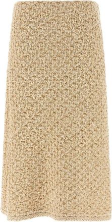 Fabiana Filippi Femme, Jupes, Jaune, Taille: 36 FR Sequin Denim-Effect Tweed Midi Skirt