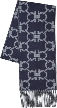 Ferragamo T&uuml;cher & Schals - Jacquard Pattern Wool Scarf - Gr. unisize - in Grau - f&uuml;r Damen