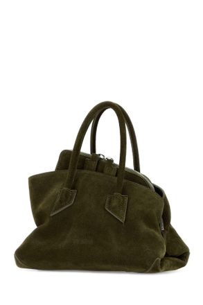 The Attico Womens Army Green Suede Mini La Passeggiata Handbag Khaki Borse A Mano Bag