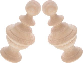 Cabilock 2 St&uuml;ck Teiliges Massivholz Endst&uuml;cke Unlackierte Handlaufkappen f&uuml;r Treppen und Betten Nat&uuml;rliche Holzmaserung Einfache Montage Dekorative Holzpfoste