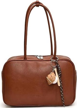 Generic Sac &agrave; Main Femme PU Leather Grand Mod&egrave;le avec Pendentif Sac de Travail et Shopping Style R&eacute;tro pour Femmes