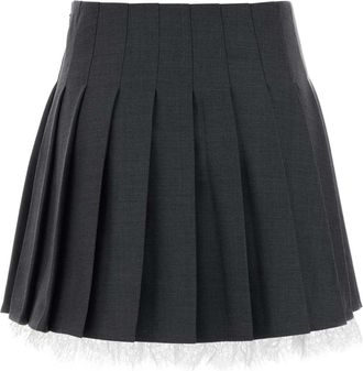 Self Portrait Pleated Skirt - Gray