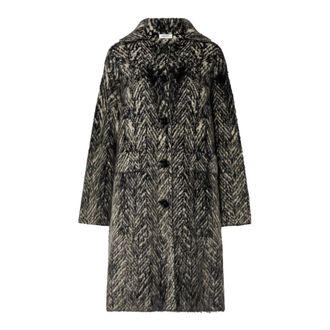 Liu Jo Mantel aus geb&uuml;rstetem Jacquard-Strick - - Coats - Damen - Grau - XS