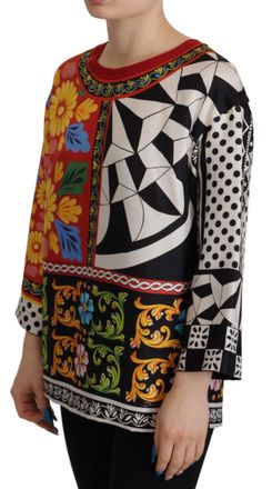 Dolce & Gabbana Baroque Print Silk Blouse - Multicolor