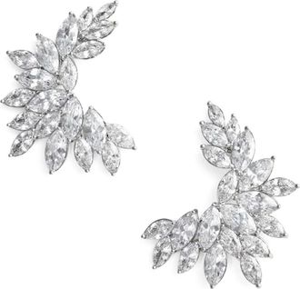 Self Portrait Femme, Accessoires, Gris, Taille: ONE Size Boucles doreilles manchette en cristal