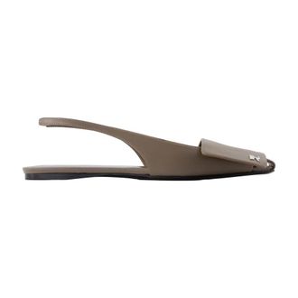 Courr&egrave;ges Fold Leder Slingback Ballerinas - - Shoes - Damen - Braun - 38 EU