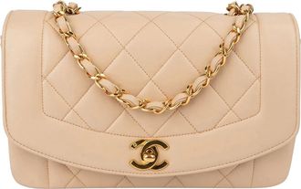 Chanel Crossbody Bags - Chanel Quilted Lambskin 24K Gold Single Flap Cross - Gr. unisize - in Beige - f&uuml;r Damen