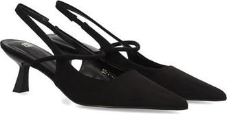 Shoes & Blues Chaussures de salon pour femme avec talon bas, pointe fine et bande crois&eacute;e. Imprim&eacute; uni, id&eacute;al pour les looks de bureau ou d&eacute;v&eacute;nements sp&eacute;ciaux., Noi