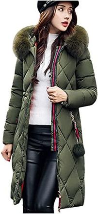 Generic Vestes pour femmes 2026 en tissu de pain &eacute;pais chaud dhiver faux - Sweat &agrave; capuche rembourr&eacute; de couleur unie grande taille, vert militaire, XXL