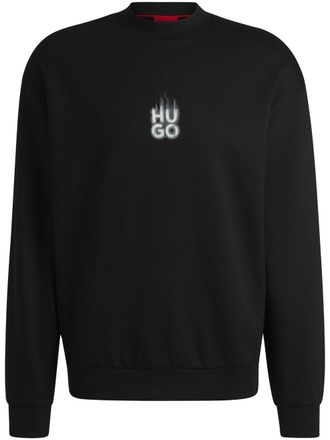 HUGO BOSS sweat en coton à logo - Noir
