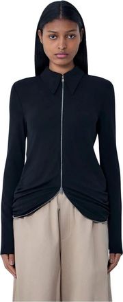 Alexander Wang Femme, Blouses et Chemises, Noir, Taille: 36 FR Haut &agrave; Col Zipp&eacute;