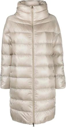 Herno Femme, Manteaux, Beige, Taille: 34 FR Doudoune rembourr&eacute;e col haut