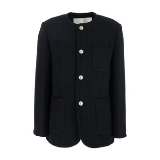 Dunst Femme, Vestes, Noir, Taille: 40 FR Veste en tweed surdimensionn&eacute;e sans col