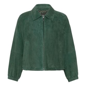 Max Mara Wildlederjacke - - Jackets - Damen - Gr&uuml;n - M