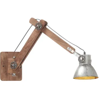 vidaXL Lampe murale Style industriel Argent&eacute; Rond E27 Vidaxl