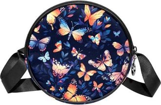 Generic Sac &agrave; bandouli&egrave;re rond pour femme, petit sac &agrave; bandouli&egrave;re color&eacute; avec fermeture &eacute;clair, bretelles r&eacute;glables, sac &agrave; main rond d&eacute;contract&eacute; pour femmes 