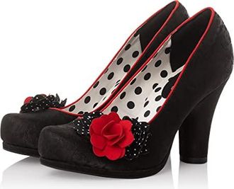 Ruby Shoo Eva Escarpins &agrave; talons hauts, Noir et rouge, 36 EU