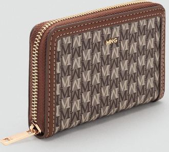 Mango Mittelgroße Geldbörse mit Logo-Print mittelbraun - Damen - Einheitsgröße - MANGO