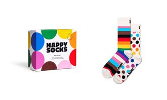 Happy Socks Unisex 2-pack Pride Gift Set, Wei&szlig;, S-M EU