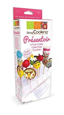 ScrapCooking Unbekannt SCRAPCOOKING 5161 Etagere Cake Pops/Lutscher/Push Cakes Metalllack weiß 30 x 11 x 6 cm