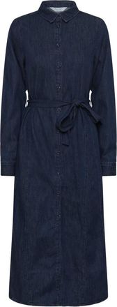 Part Two Femme, Robes, Bleu, Taille: 46 FR Robe en Denim Bleu avec Col et Ceinture