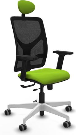 Piqueras y Crespo Stuhl geeignet zum Arbeiten mit 2D-Armen, h&ouml;henverstellbarer Lendenwirbelst&uuml;tze und festem Kopfteil, ausgestattet mit Syncro/Traslack und Schneidescha