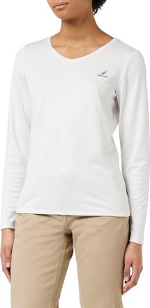 Bermudes Damen Langärmeliges Colman recyceltes Polyester T-Shirt, weiß, Large