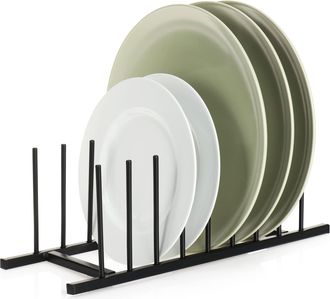 Com-Four Abtropfgestell f&uuml;r Geschirr - Tellerhalter aus Metall - Stabiler Geschirr-Abtropfer - moderner K&uuml;chenorganizer - edler Geschirrtrockner - Topf-Deckelh