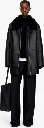 Arket Oversize-Lederjacke -Schwarz