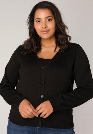 Base Level Curvy Cardigan BAS-YVONNE mit V-Ausschnitt und Knopfleiste