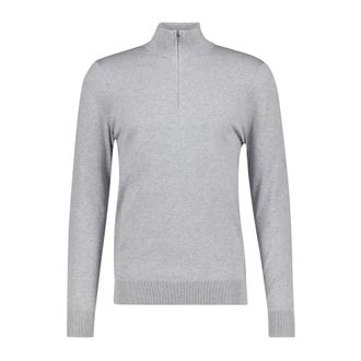 Profuomo Luxuri&ouml;ser Regular Fit Pullover mit Rei&szlig;verschluss - - Knitwear - Herren - Grau - 2XL