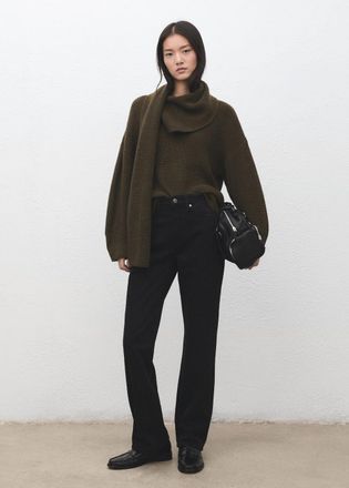 Mango Jean Matilda droit taille normale black denim - Femme - 32 - MANGO