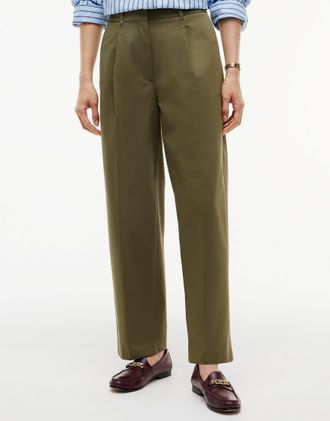 Tommy Hilfiger Bundfalten-Barrel-Chinos in Utility Olive-Gr&uuml;n
